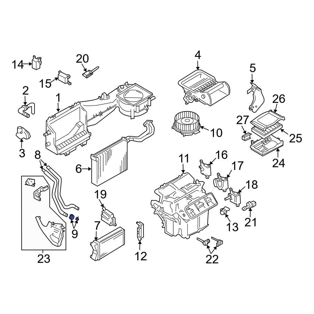 Audi OE 8E0898380 - HVAC Heater Hose Outlet Tube Seal Kit