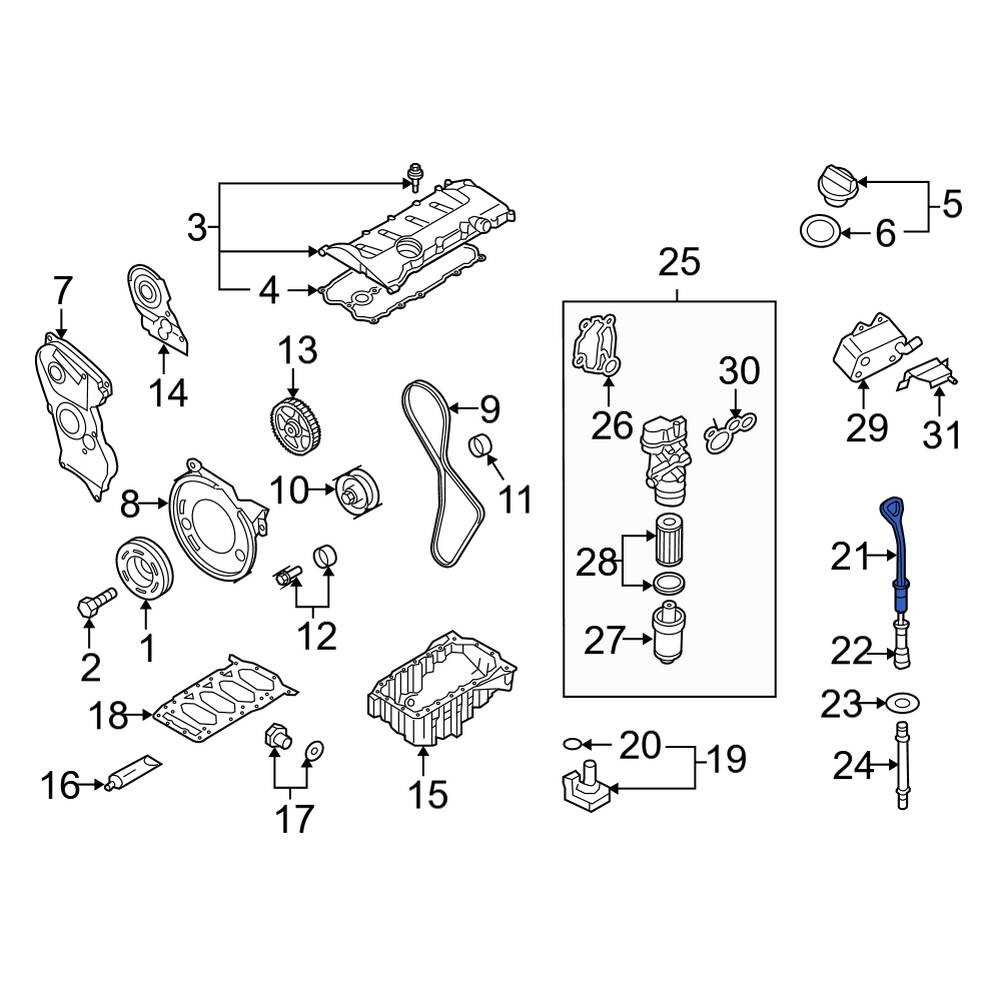 Audi OE 06D115611B - Engine Oil Dipstick