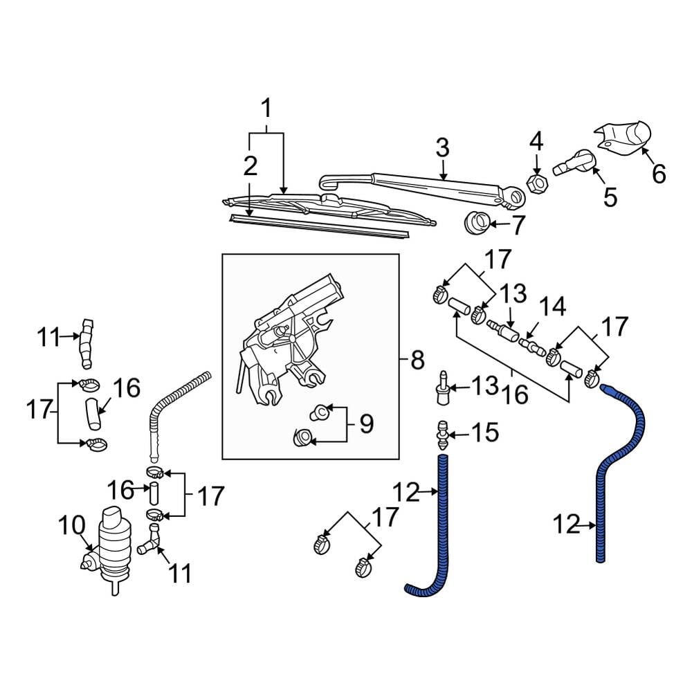 Audi OE 1J0955751D - Front Headlight Washer Hose
