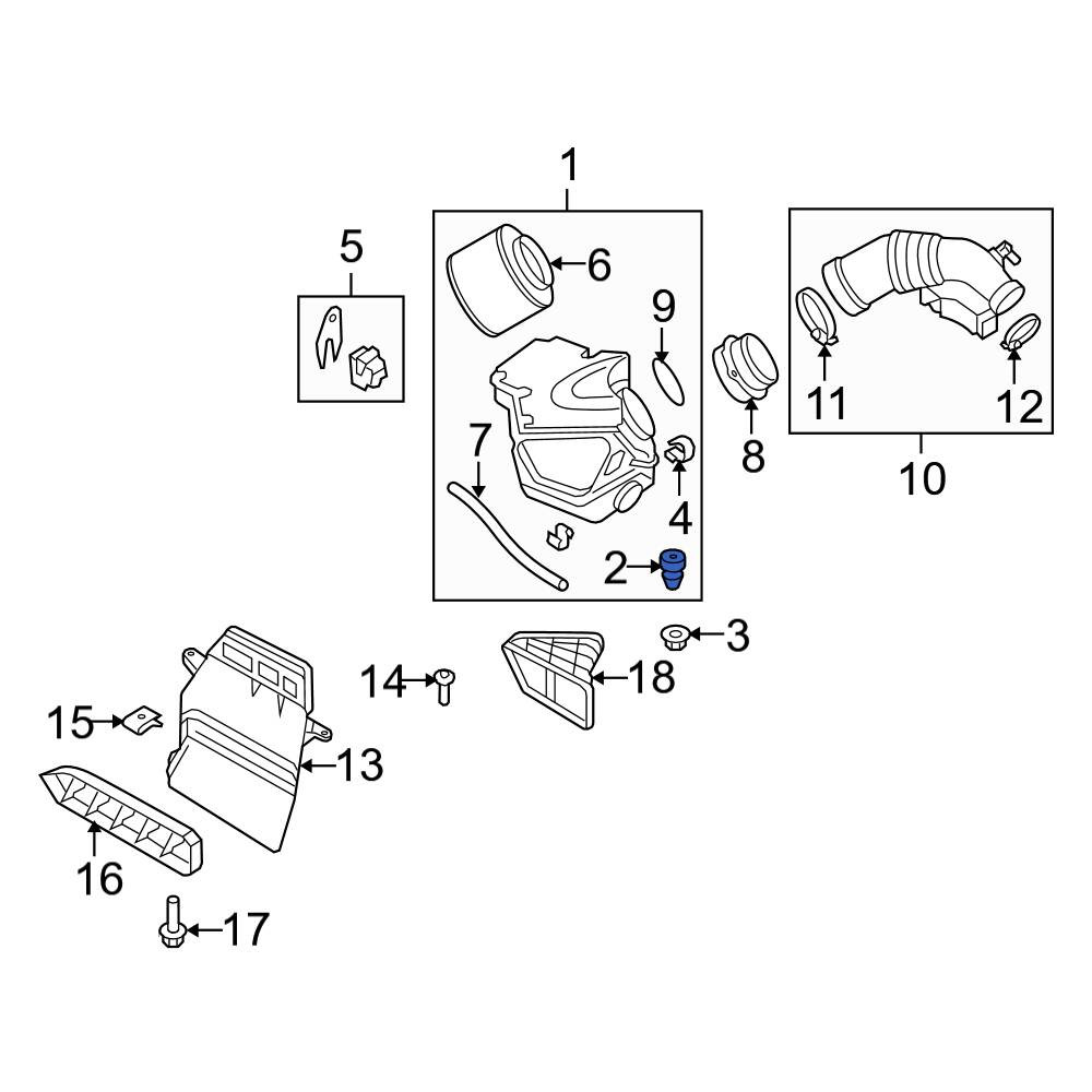 Audi OE 8K0129669 - Lower Air Filter Housing Grommet