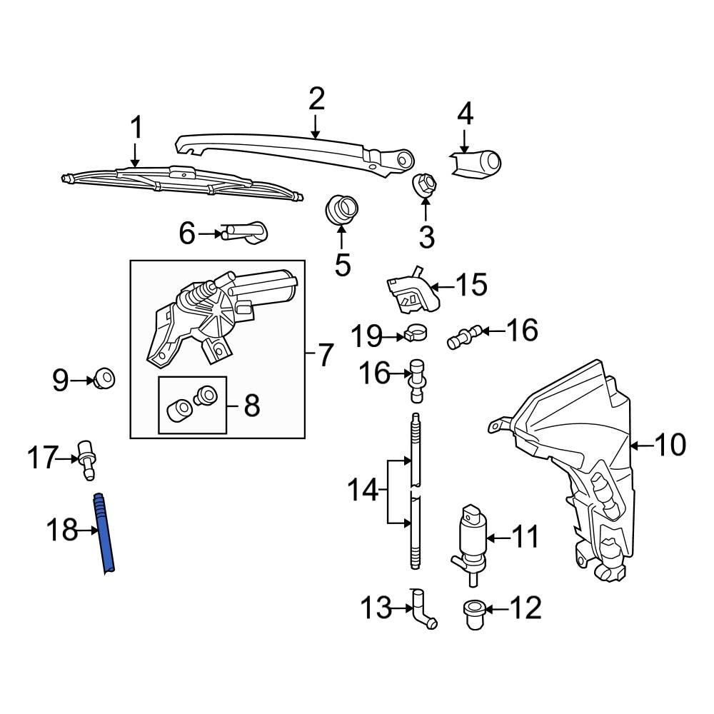Audi OE 2D0955962 - Rear Liftgate Washer Hose