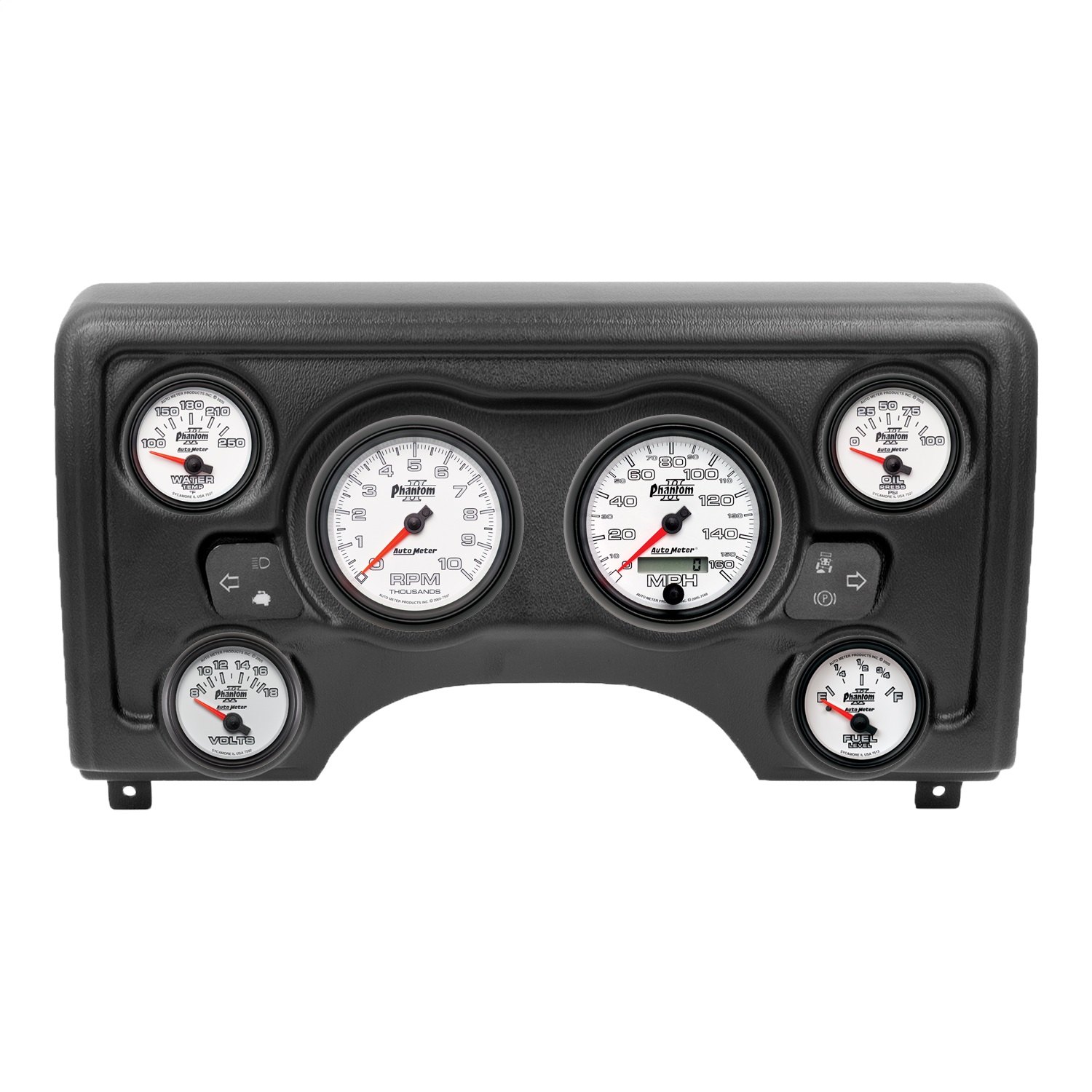 Auto Meter® 90011-10 - Phantom II Series Direct Fit 6-Piece Gauge Panel Kit