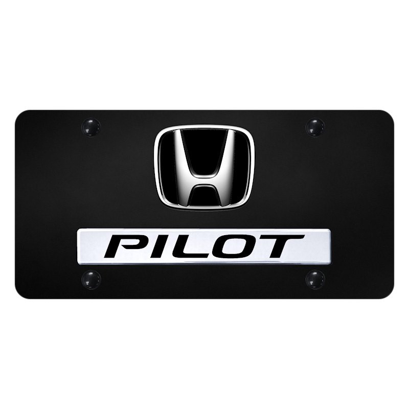 Autogold® - License Plate with 3D Pilot Logo and Honda Emblem