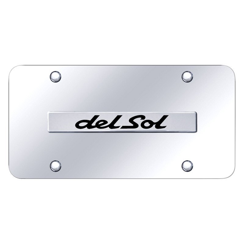 Autogold® DEL.N.CC - Chrome License Plate with 3D Chrome Del Sol Logo
