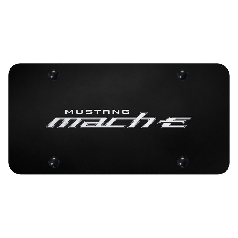 Autogold® PL.MACHE.EB - Black License Plate with Laser Etched Mach-E Logo