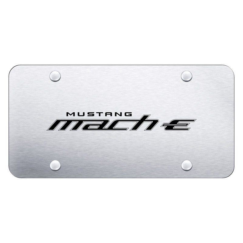Autogold® PL.MACHE.ES - Brushed License Plate with Laser Etched Mach-E Logo