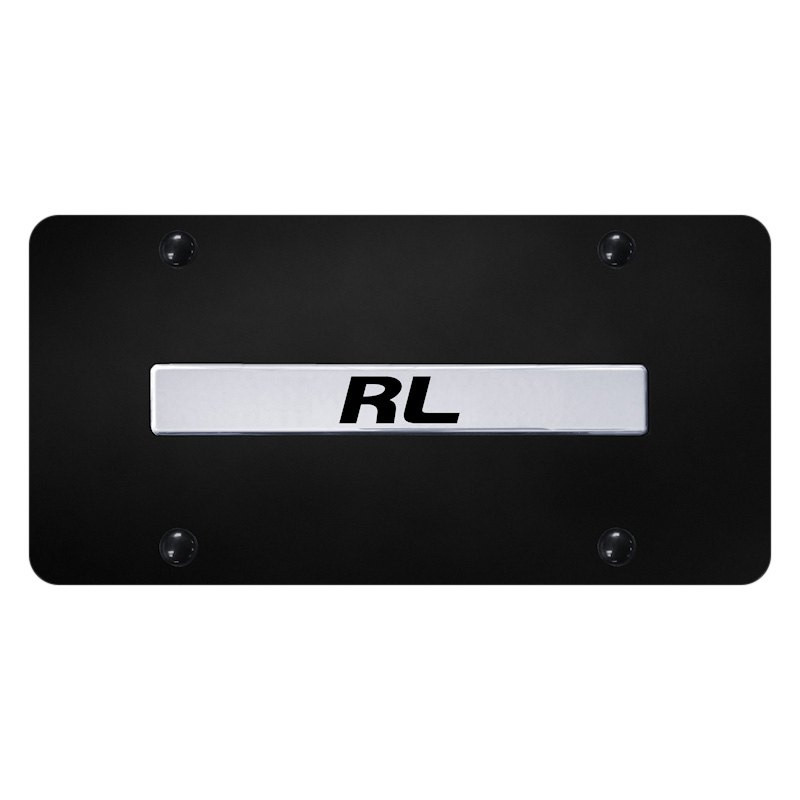 Autogold® RL.N.CB - Black License Plate with 3D Chrome RL Logo