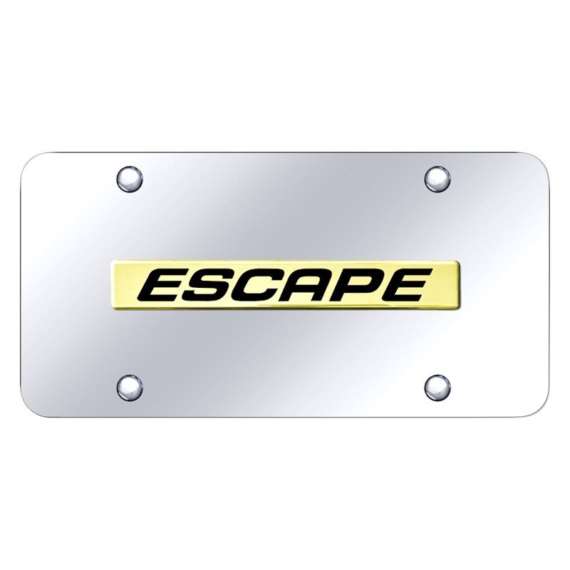 Autogold® XCA.N.GC - Chrome License Plate with 3D Gold Escape Logo