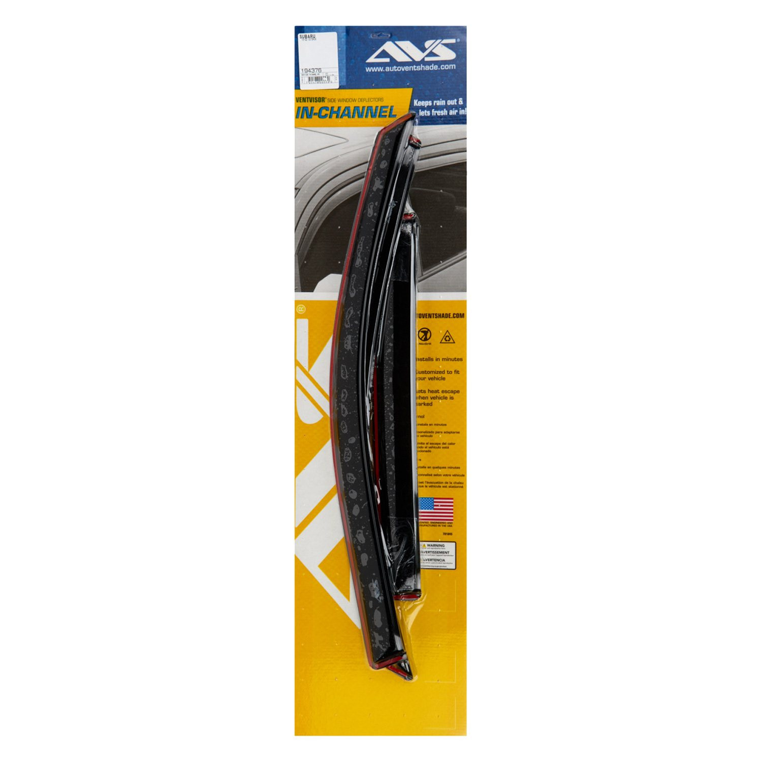 AVS® 194376 - In-Channel Ventvisor™ Smoke Front and Rear Window Deflectors