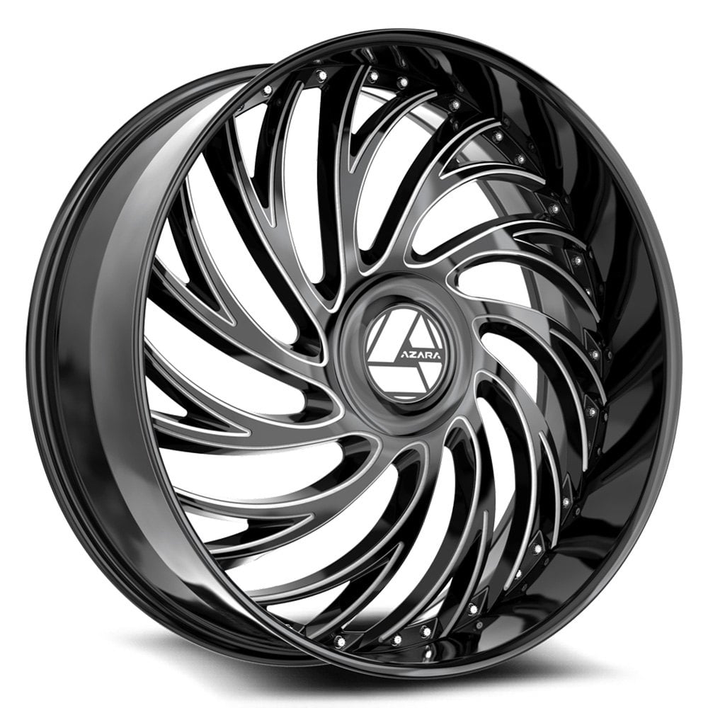 AZARA® AZX-101 Wheels - Gloss Black with Milled Accents Rims
