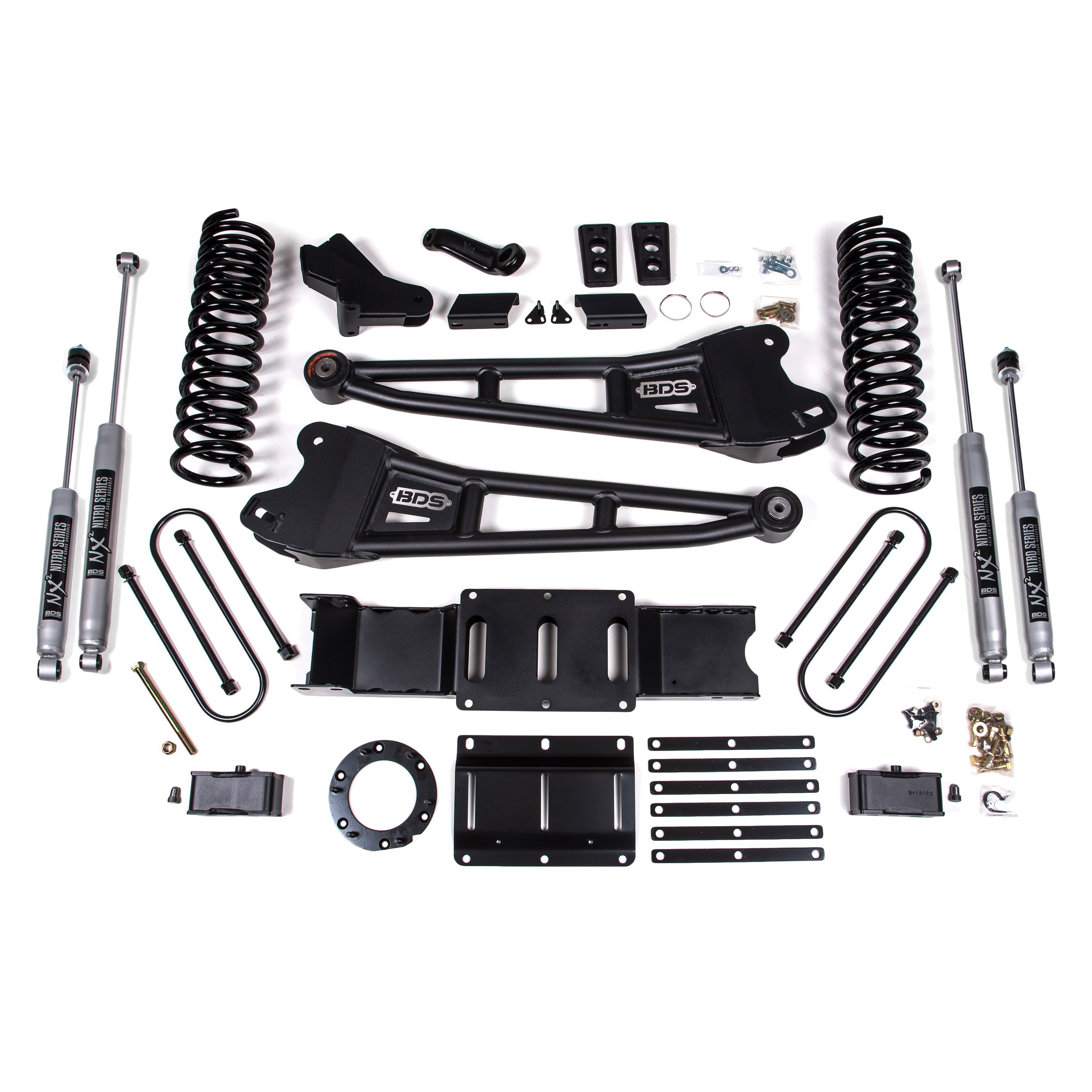BDS Suspension® 1700H - 4" x 3" Radius Arm Front and Rear Suspension Lift Kit