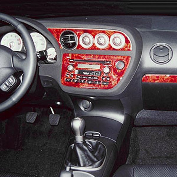 B&I® WD423B-RRCF - 2D Real Red Carbon Fiber Full Dash Kit (15 Pcs)