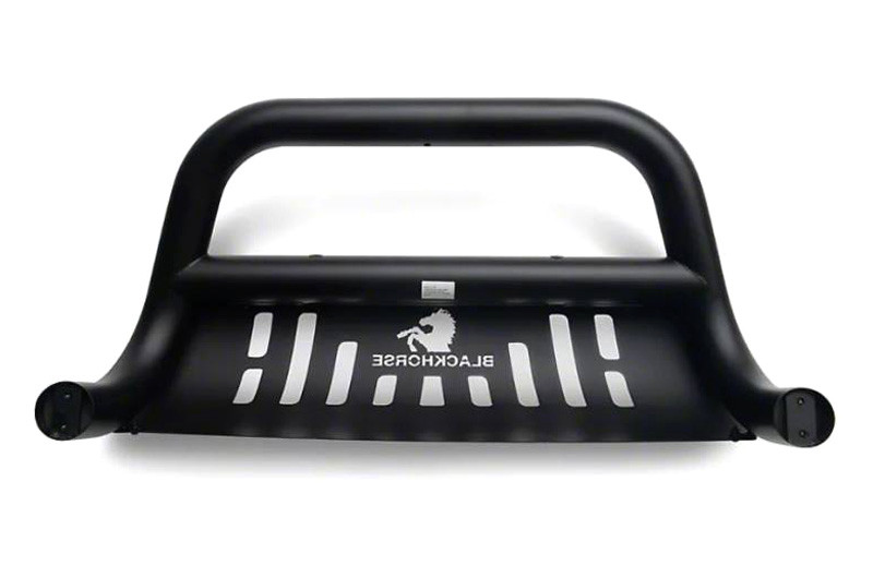 Black Horse® CBB-C5202SP - 3" Black Bull Bar with Black Skid Plate