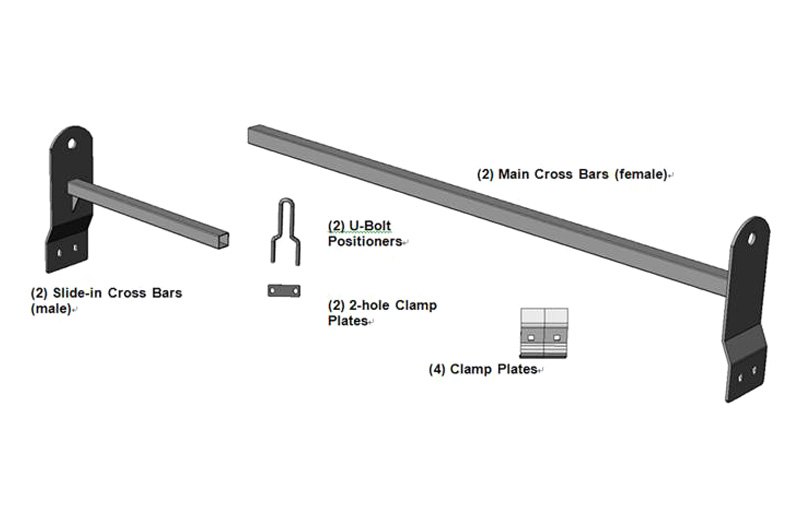 Black Horse® TR-WRG2 - 2-Bar Roof Rack Ladder Rack