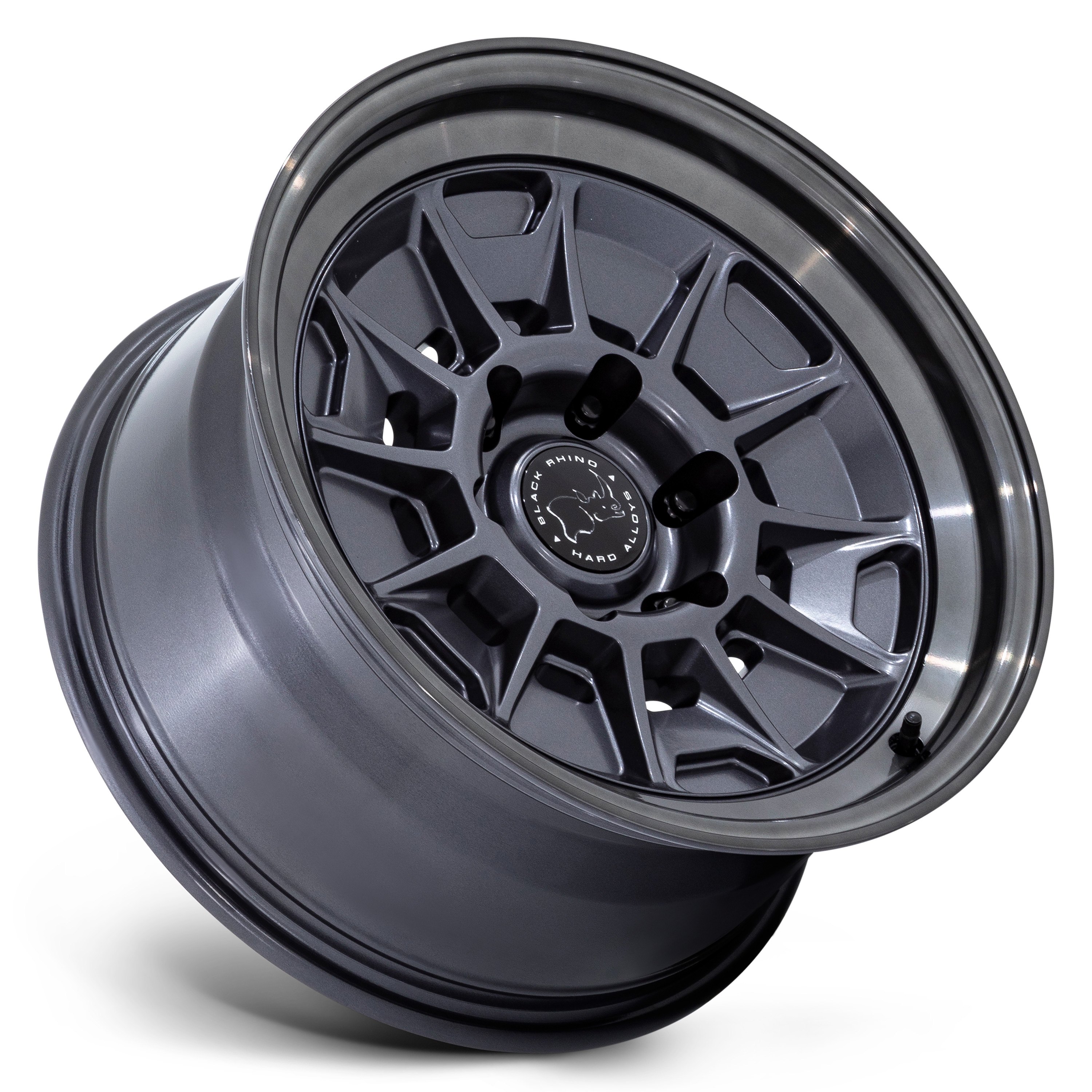 BLACK RHINO® BR021 MONDO Wheels - Matte Gunmetal with Gloss Gray Lip Rims