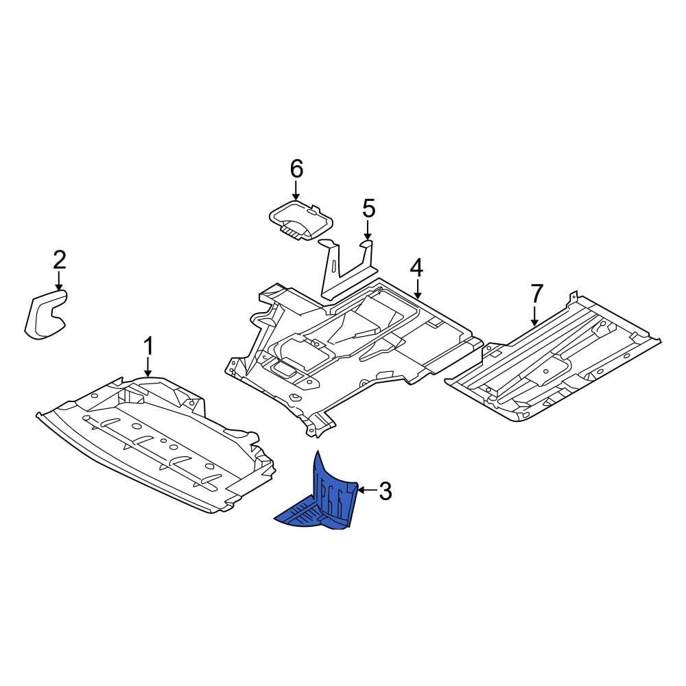 BMW OE 51717008690 - Front Right Radiator Support Splash Shield