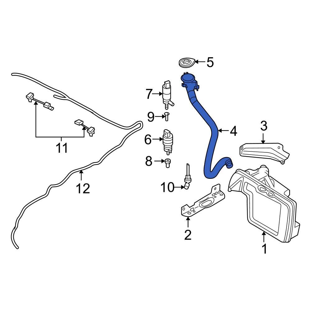 BMW OE 61667144396 - Front Washer Fluid Reservoir Filler Pipe