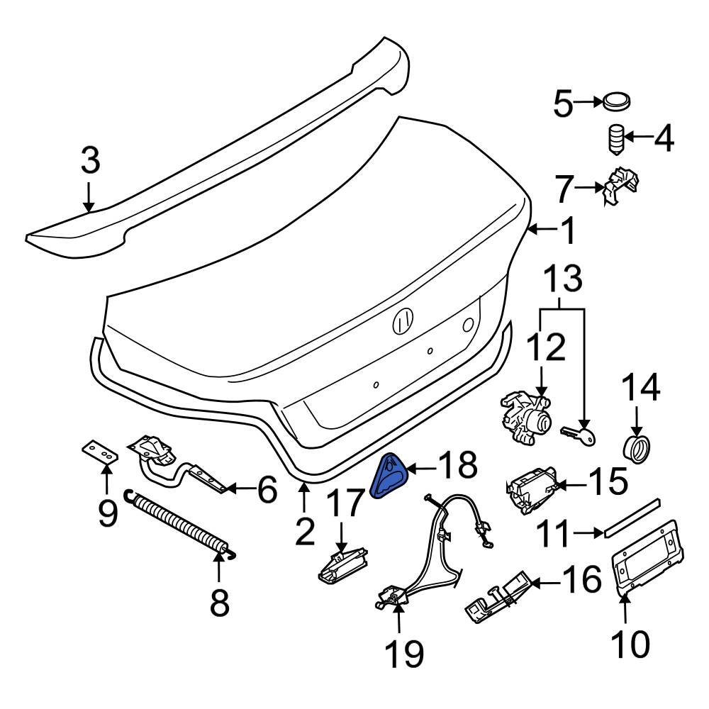 BMW OE 51247056414 - Rear Liftgate Latch Handle