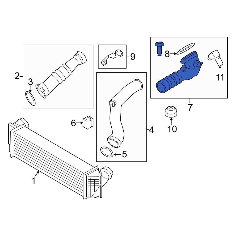 BMW OE 13717609811 - Rear Intercooler Pipe