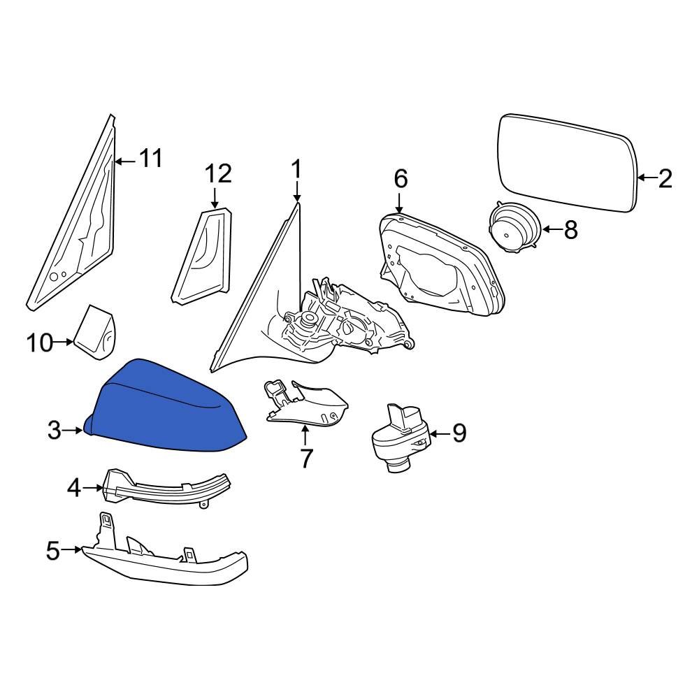 BMW OE 51167266038 - Front Right Lower Door Mirror Cover