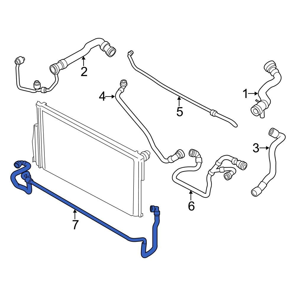 BMW OE 17127619693 - Left Radiator Coolant Hose