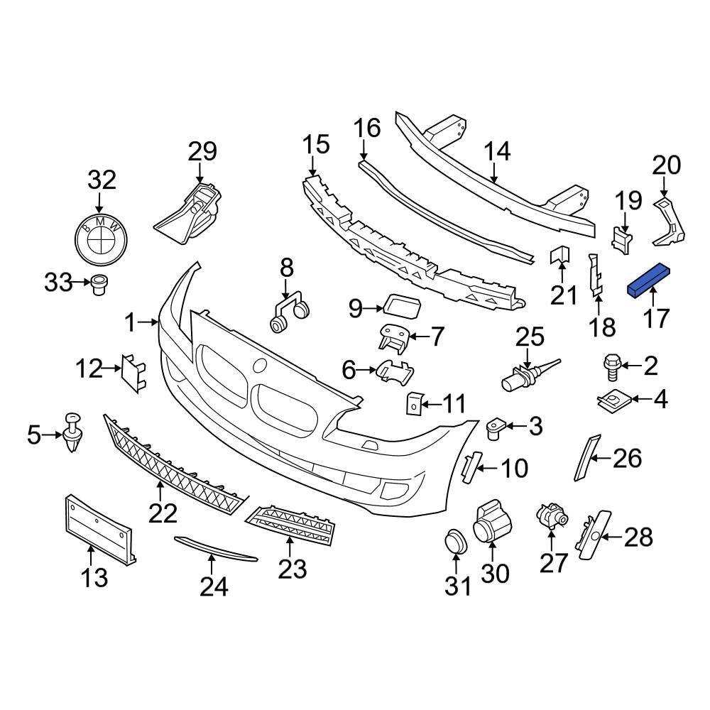 BMW OE 51117158874 - Front Right Bumper Cover Reinforcement