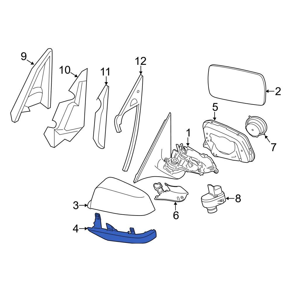 BMW OE 51167266038 - Front Right Lower Door Mirror Cover