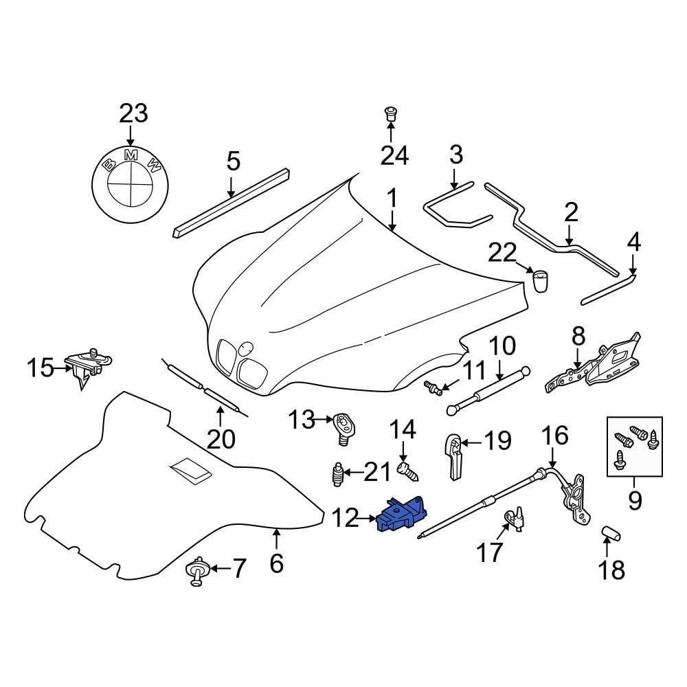 BMW OE 51238122269 - Front Left Lower Hood Latch