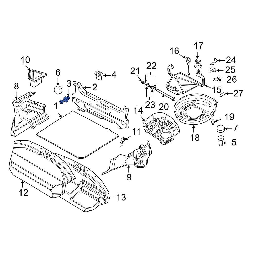 BMW OE 51488353567 - Rear Body Panel Trim Panel Clip