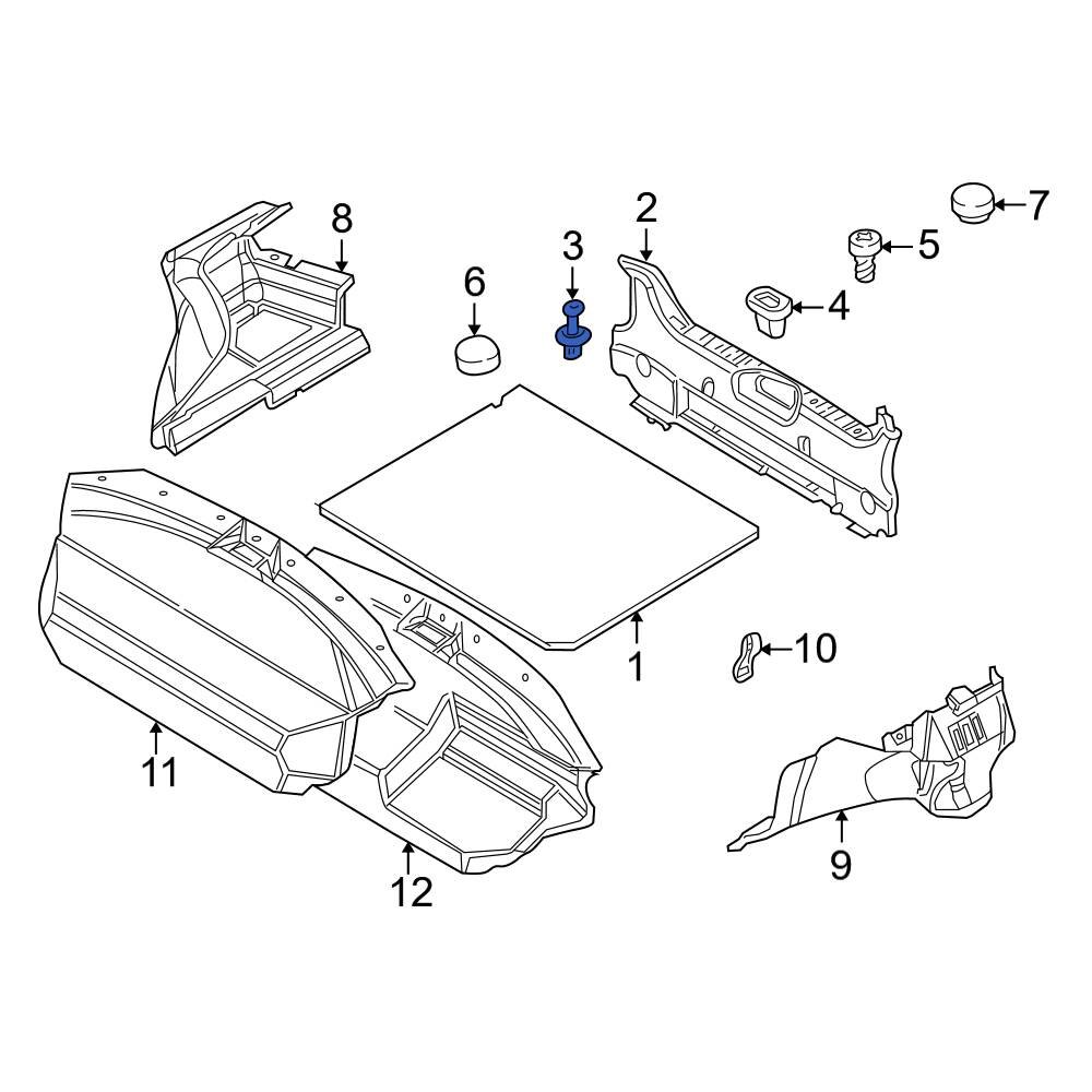 BMW OE 51488353567 - Rear Body Panel Trim Panel Clip