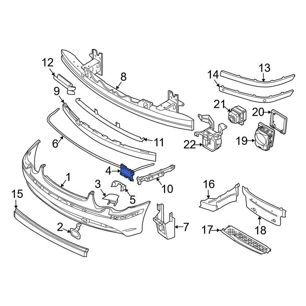 BMW OE 51117042306 - Front Right Headlight Washer Cover Bracket