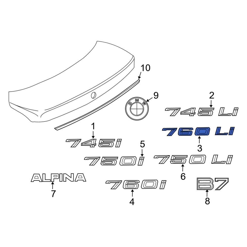 BMW OE 51147135356 - Rear Deck Lid Emblem