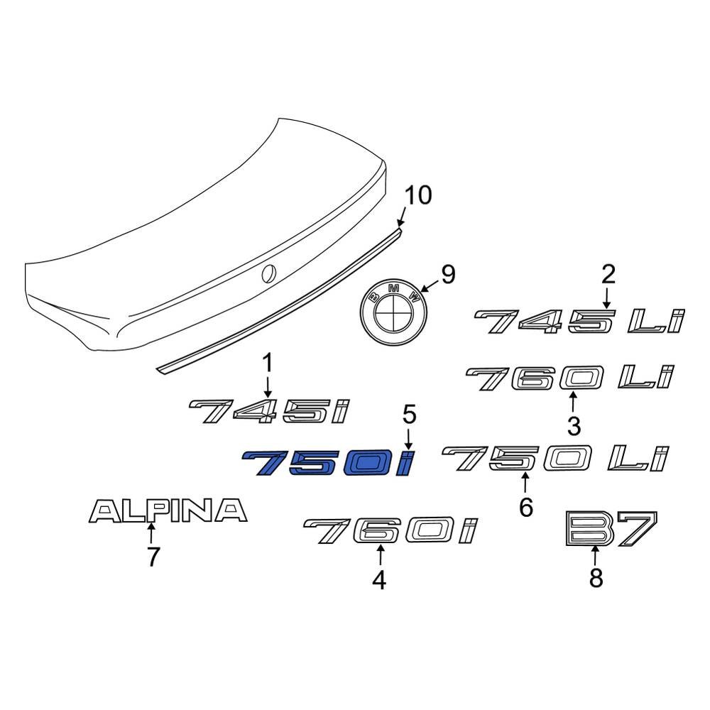 BMW OE 51147135356 - Rear Deck Lid Emblem