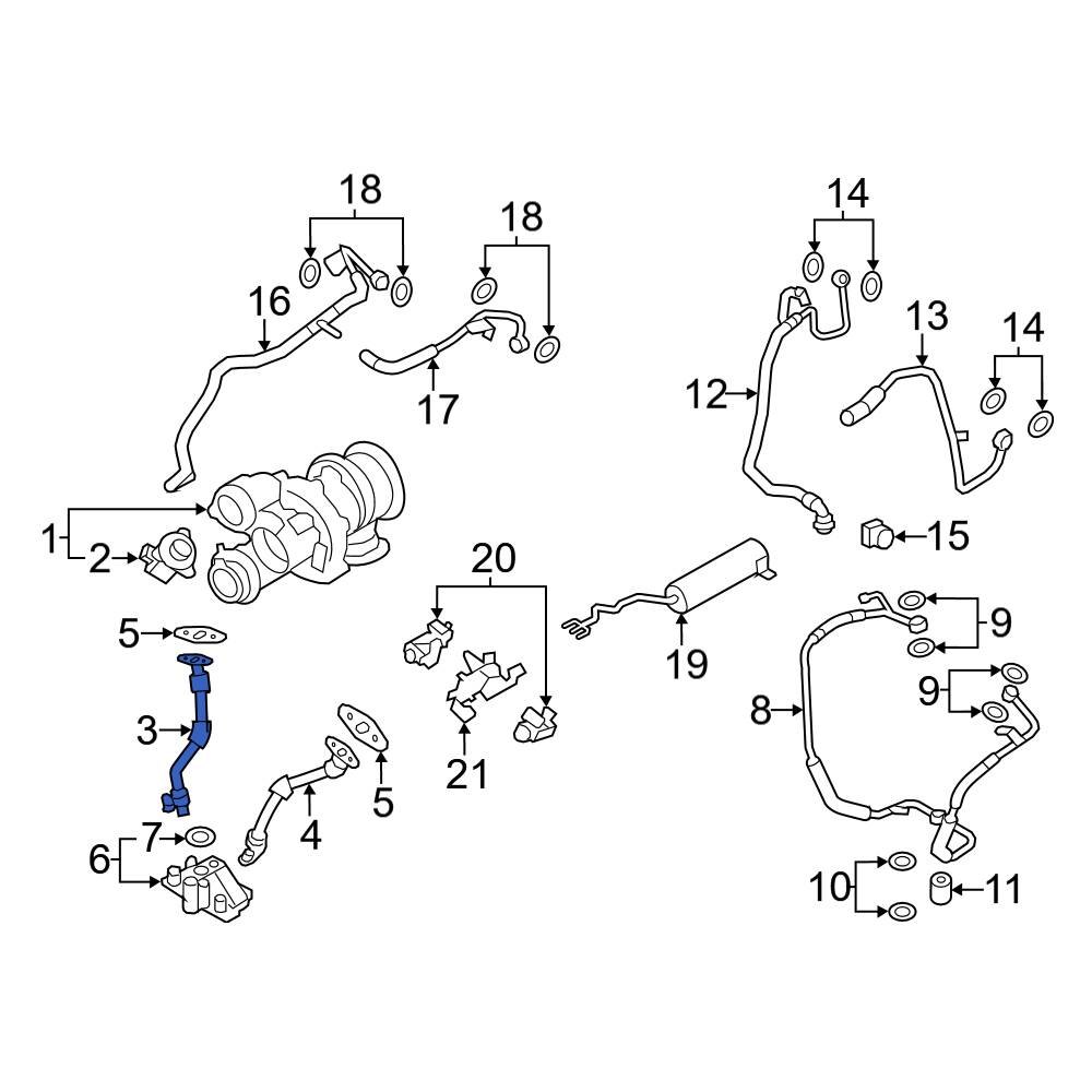 BMW OE 11429454094 - Right Turbocharger Oil Line