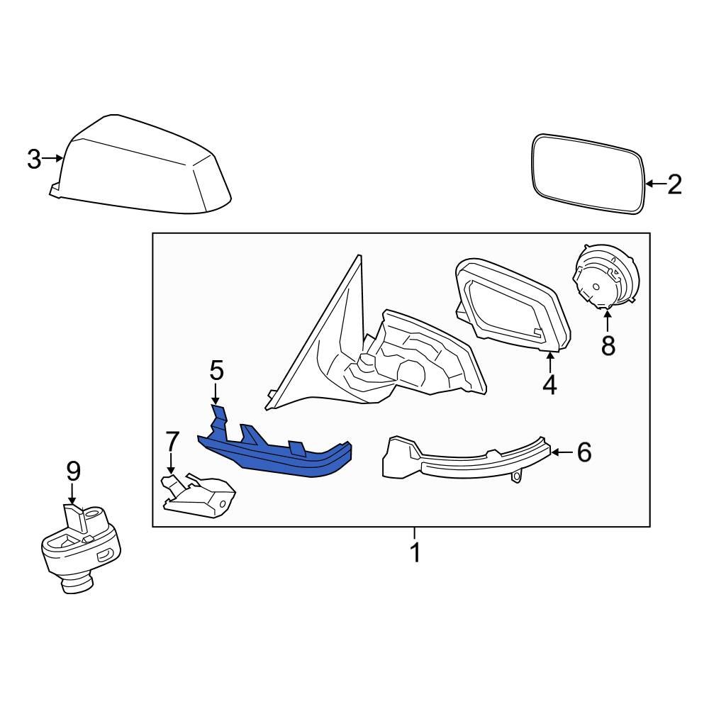 BMW OE 51167308651 - Front Left Lower Door Mirror Cover