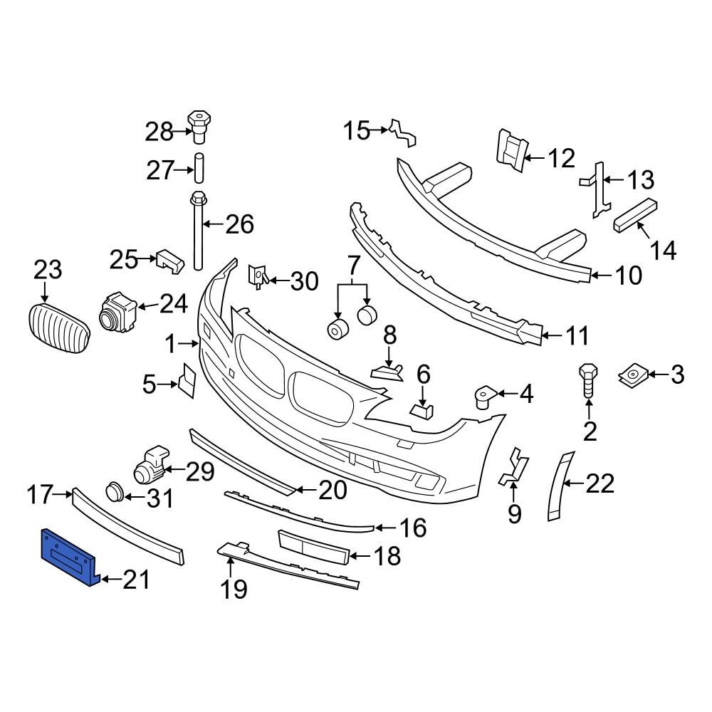 BMW OE 51117295287 - Front License Plate Bracket