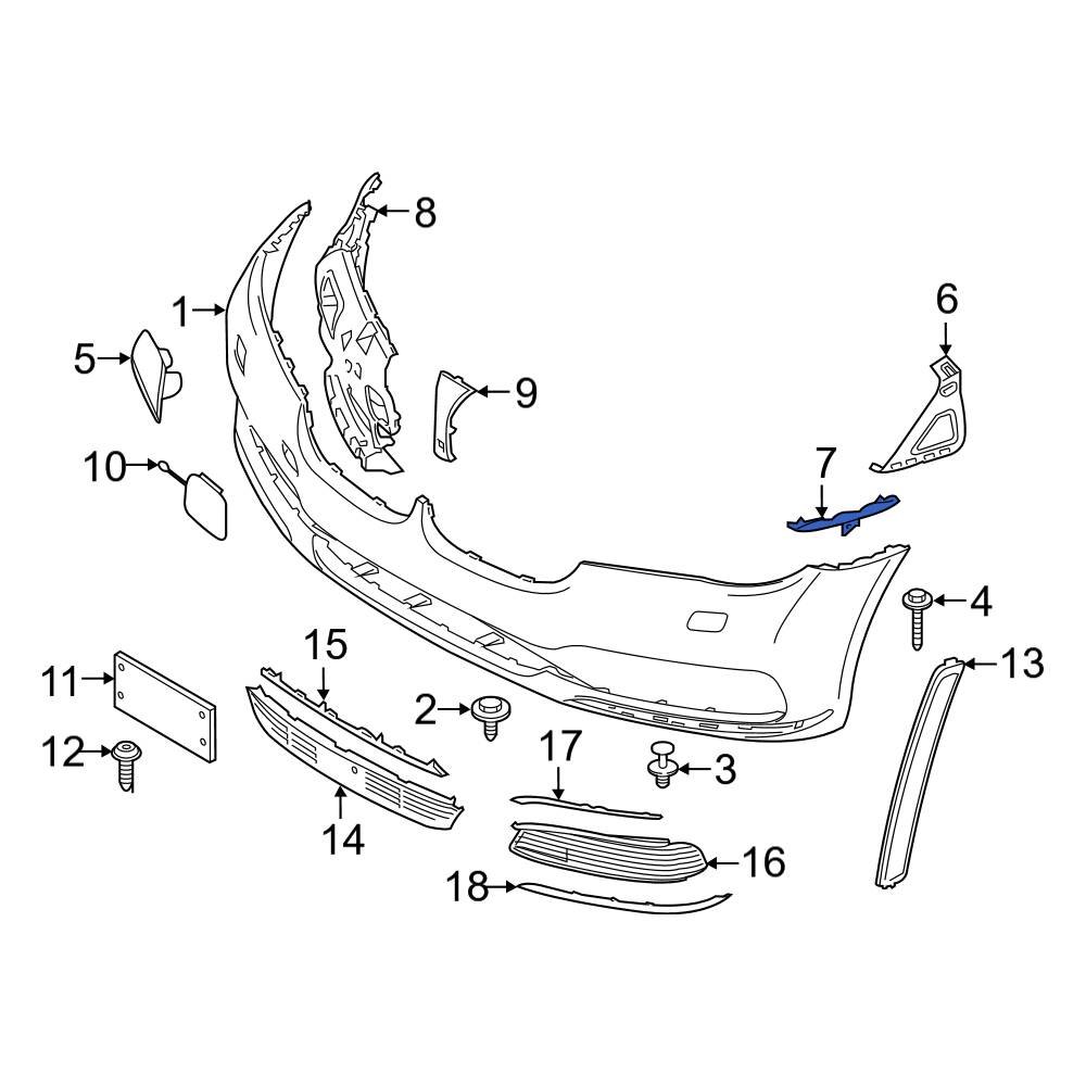 BMW OE 51117357200 - Front Right Bumper Guide
