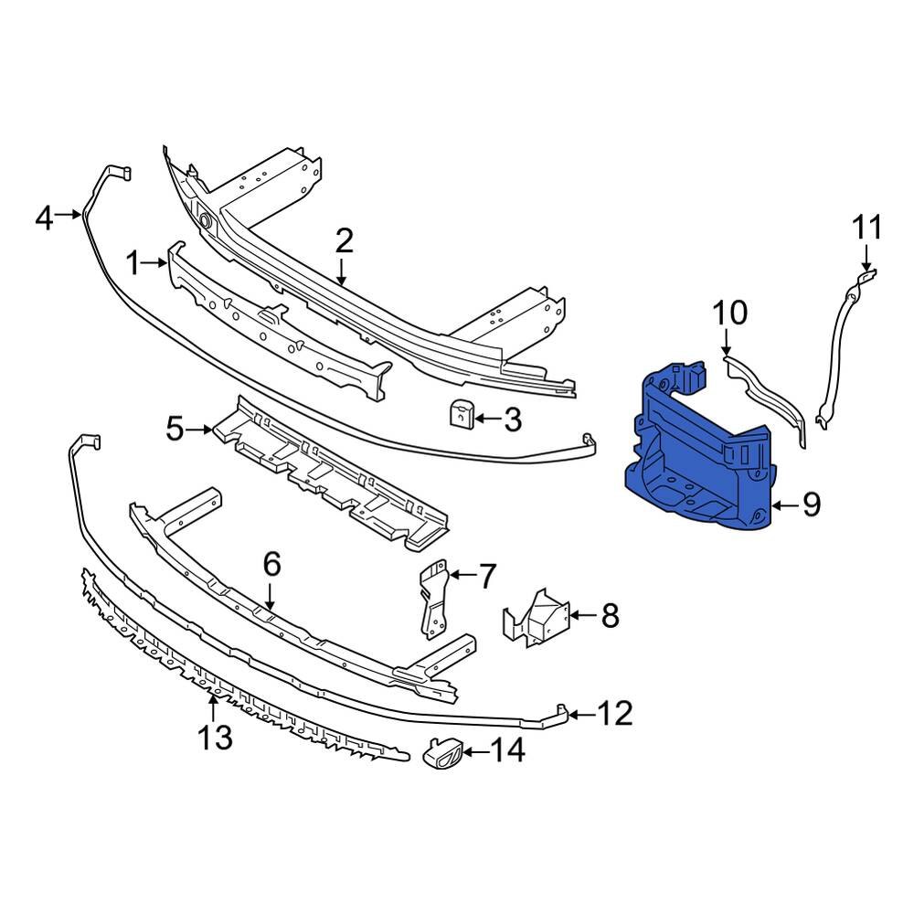 BMW OE 51117357183 - Left Upper Outer Bumper Impact Bar Bracket