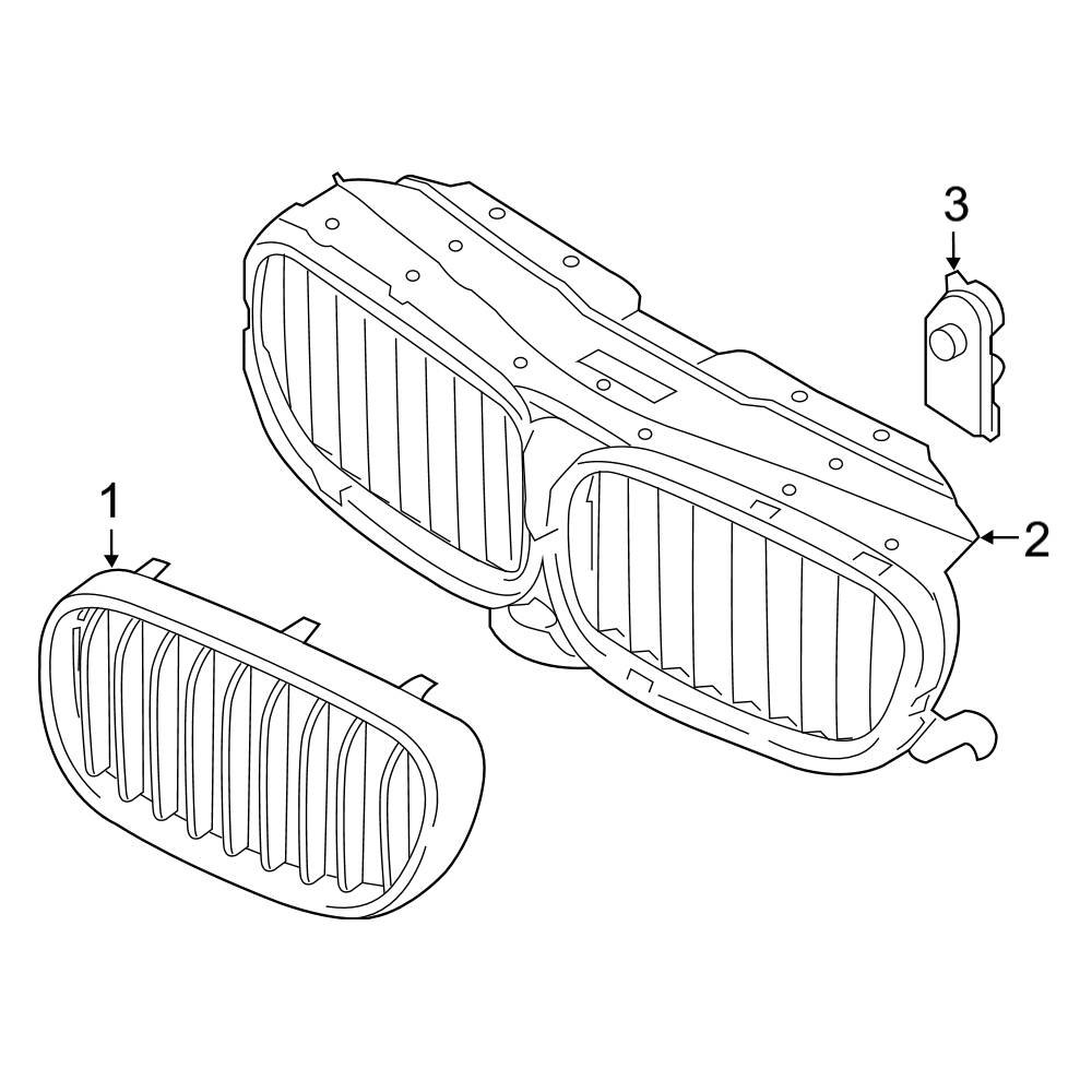BMW OE 51117486842 - Front Right Lower Grille