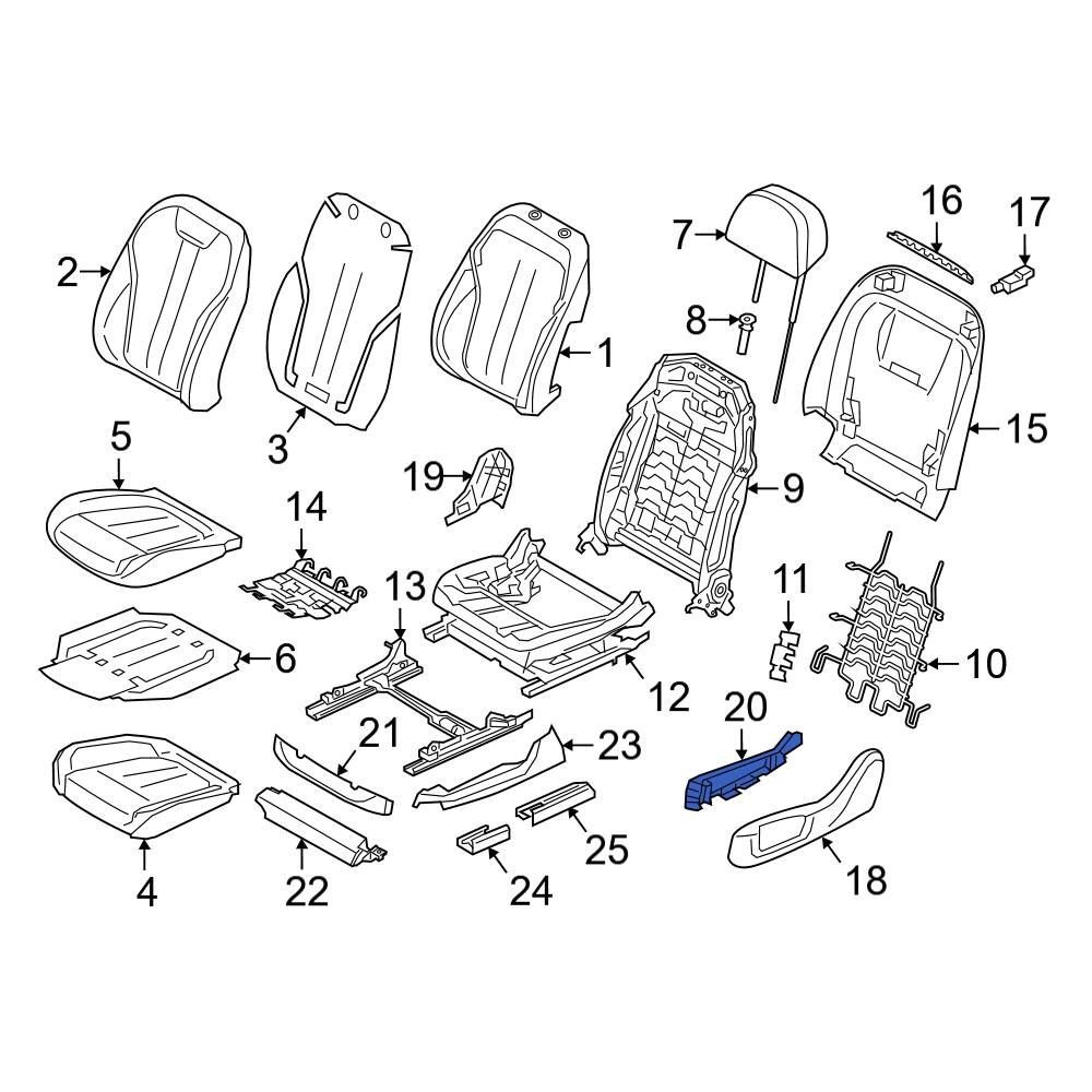 BMW OE 52107317458 - Right Seat Frame Trim Panel