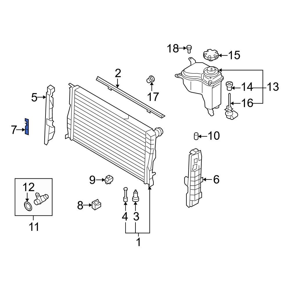 BMW OE 17117590119 - Upper Radiator Insulator