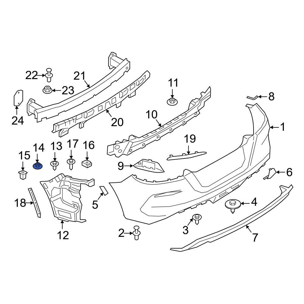 BMW OE 07146976114 - Rear Bumper Cover Nut