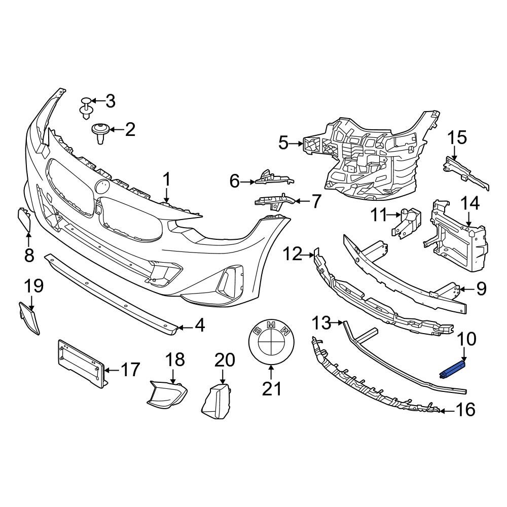 BMW OE 51119478577 - Front Left Bumper Impact Bar Bracket