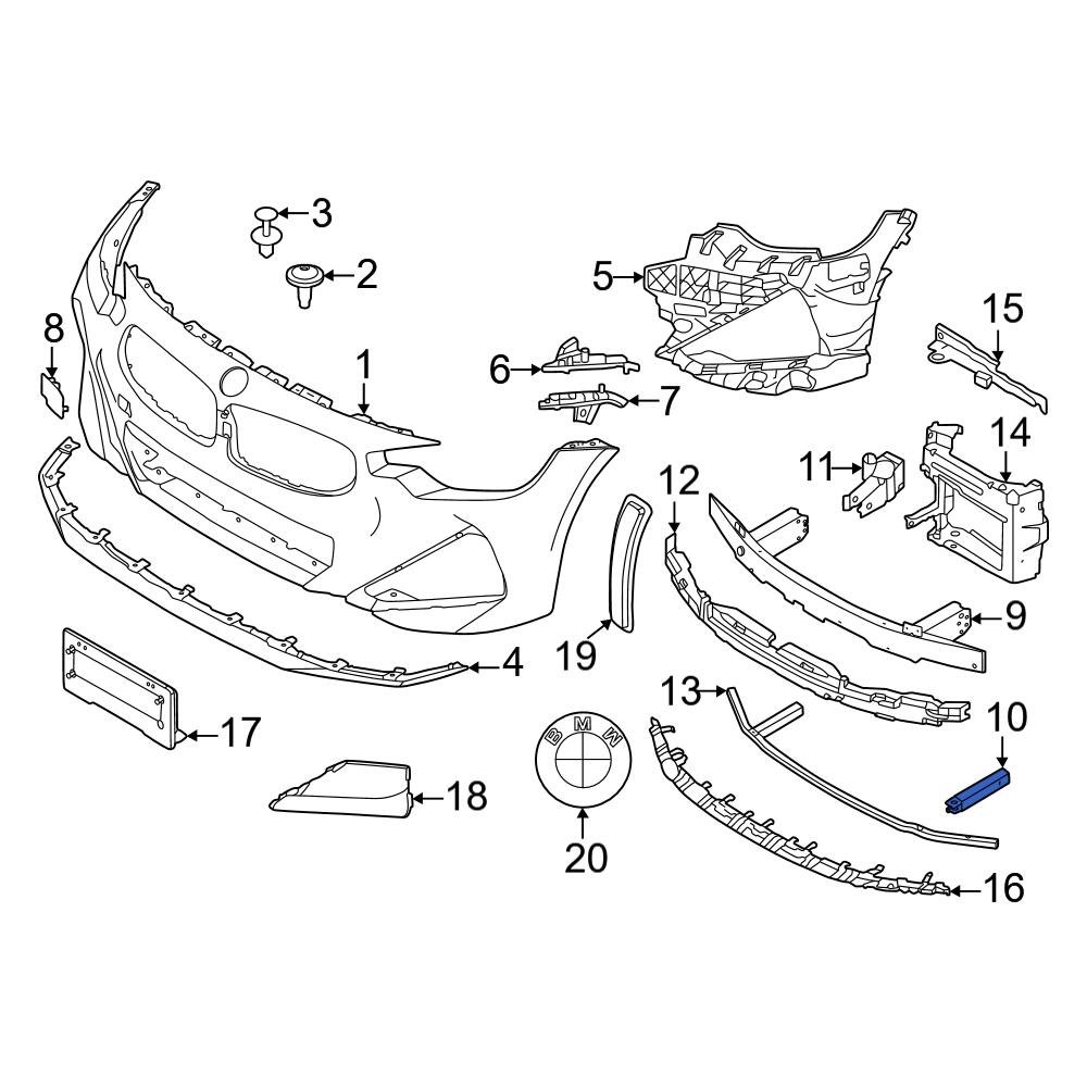 BMW OE 51119478577 - Front Left Bumper Impact Bar Bracket