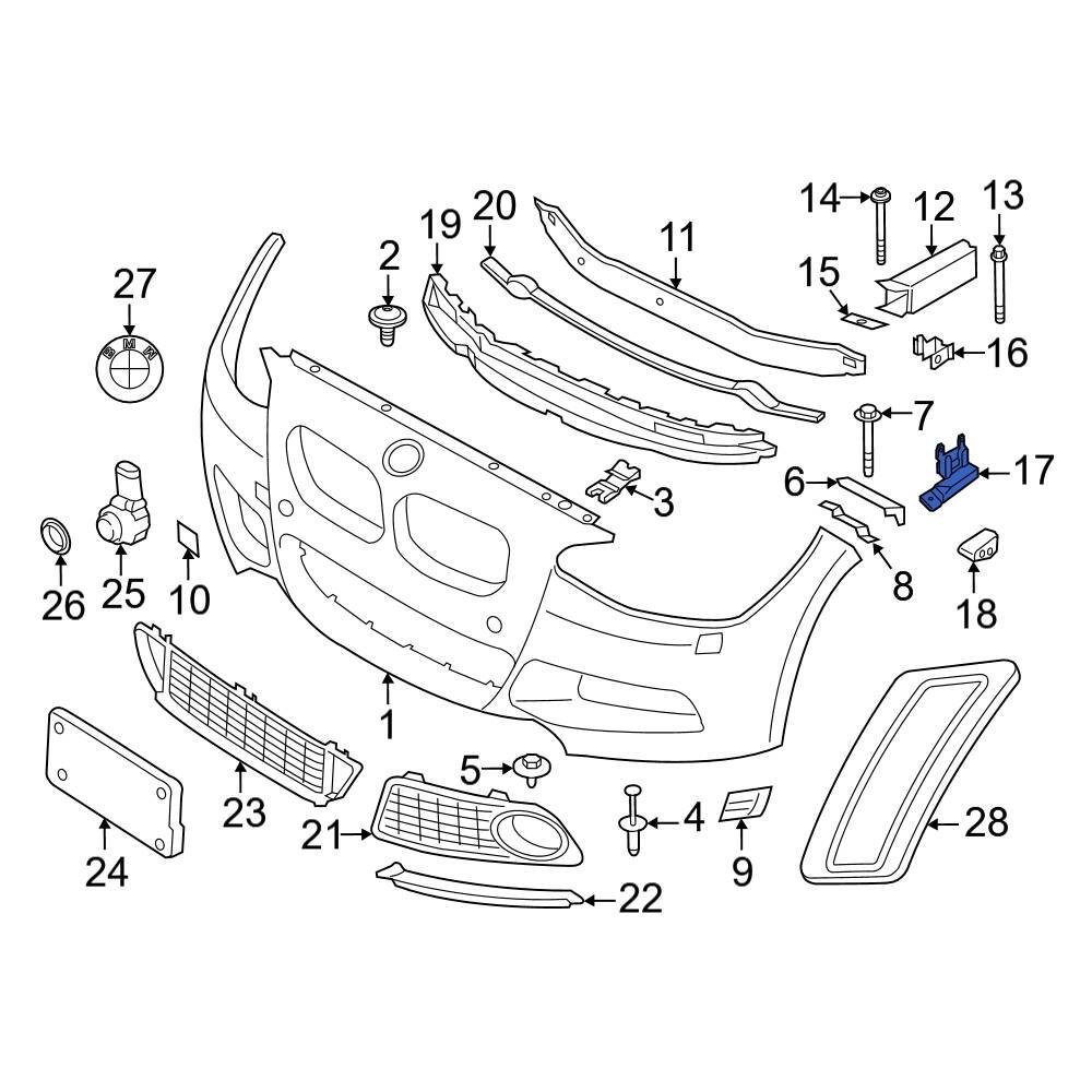 BMW OE 51118051189 - Front Left Lower Bumper Impact Bar Bracket