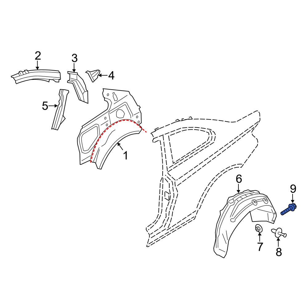 BMW OE 07149110671 - Bumper Cover Support Rail Bolt