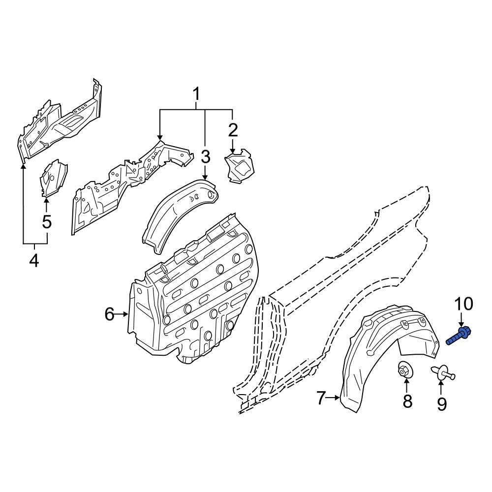 BMW OE 07149110671 - Bumper Cover Support Rail Bolt