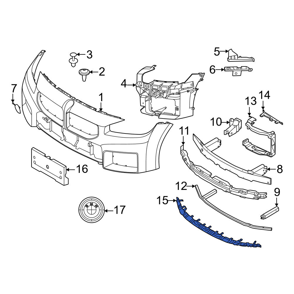 BMW OE 51758081228 - Front Lower Bumper Impact Absorber