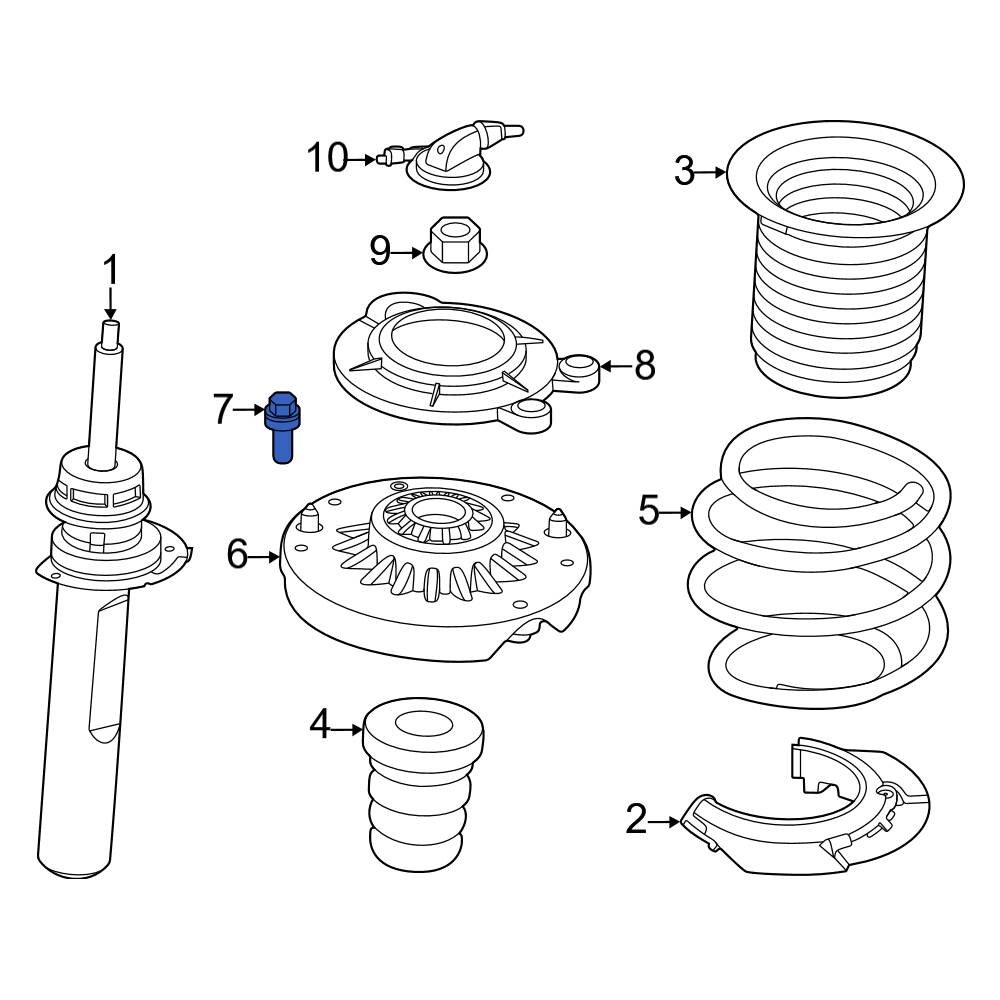 BMW OE 31306869931 - Front Suspension Strut Mount Bolt