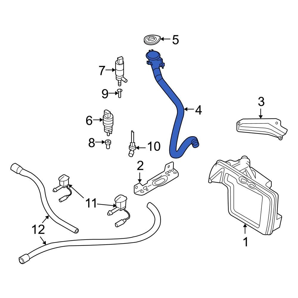 BMW OE 61667144396 - Front Washer Fluid Reservoir Filler Pipe